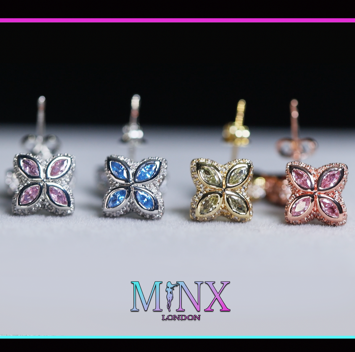 Iced Out Ear Studs | Iced Out Earrings – Minx London