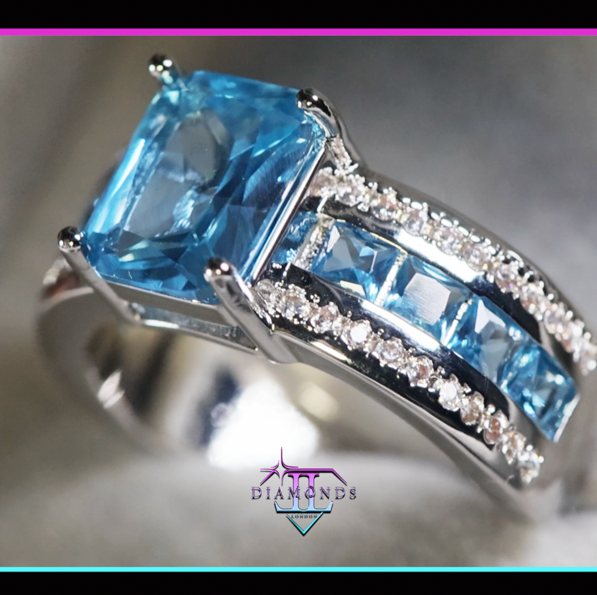 Blue Gemstone Ring | Blue Diamond Ring | Big Blue Diamond Ring – Minx ...