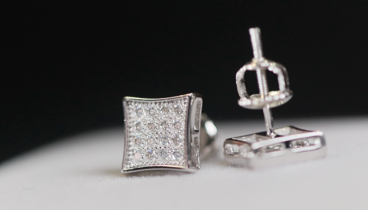 Mens Moissanite Diamond Ear Studs | Moissanite Hip Hop Ear Studs – Minx ...