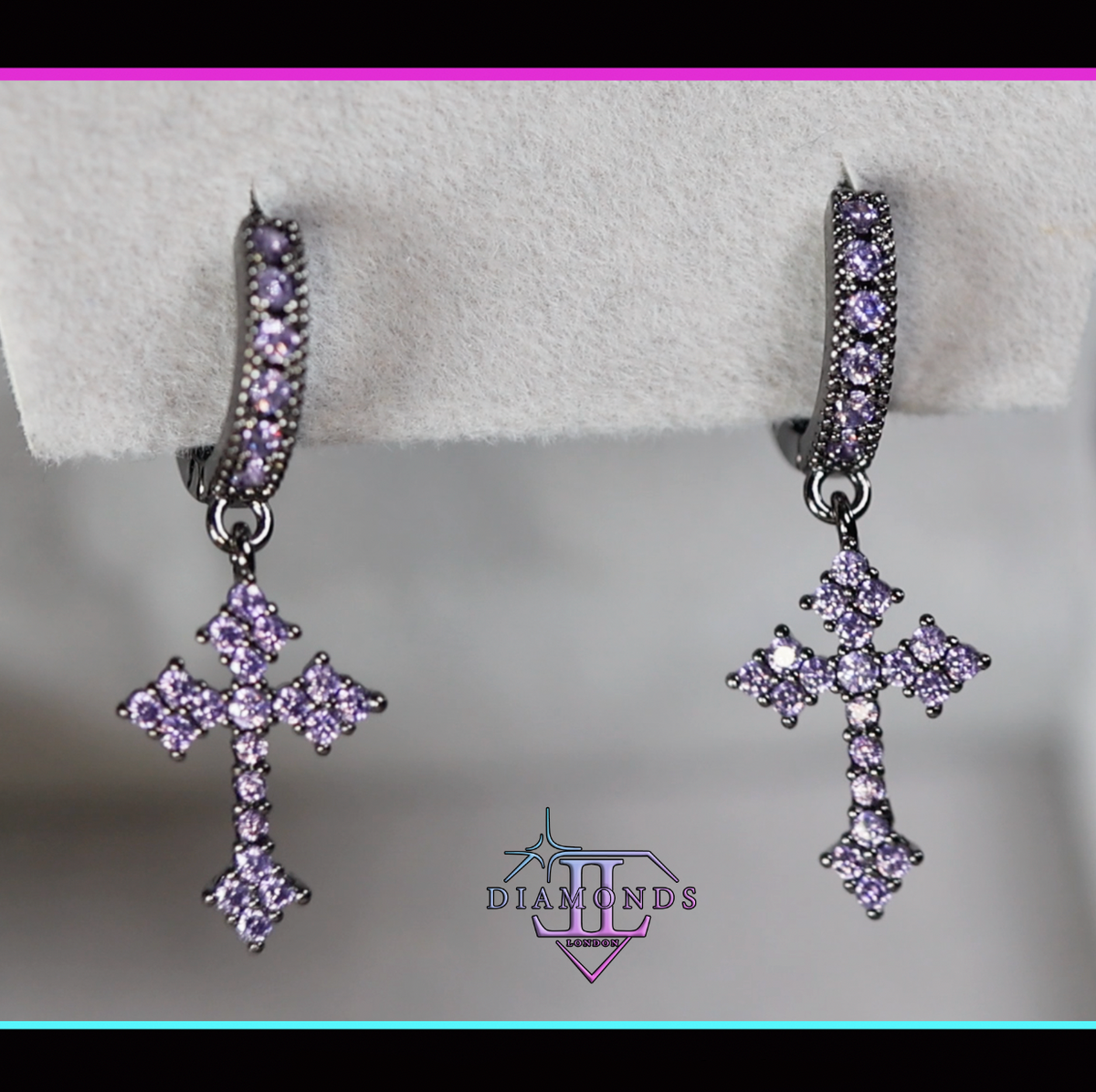 Ruby Diamond Cross Earrings | Hoop Cross Earrings | Cross Earrings ...