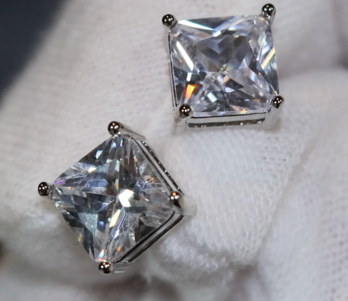 Ear Studs | Princess Cut Ear Studs | Princess Cut Diamond Ear Studs ...
