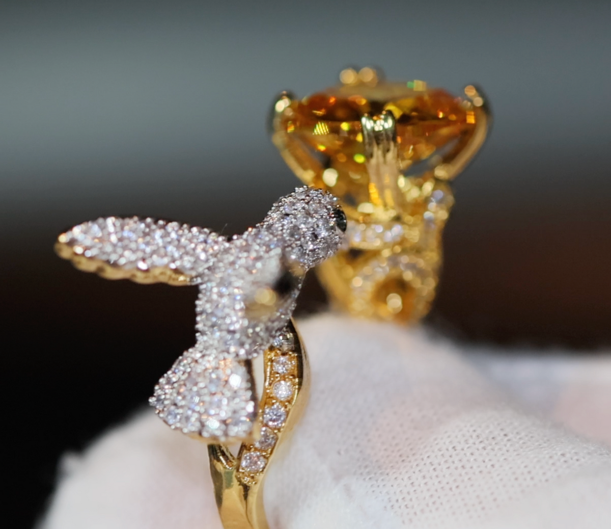 Diamond Bird Ring | Yellow Diamond Ring | Yellow Bird Diamond Ring ...