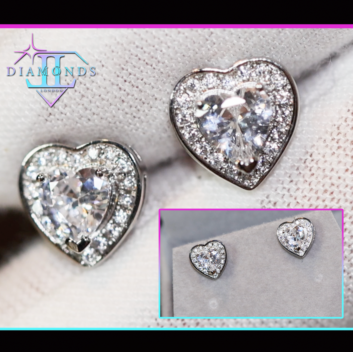 Diamond Heart Ear Studs | Womens Diamond Ear Studs | Ear Studs – Minx ...