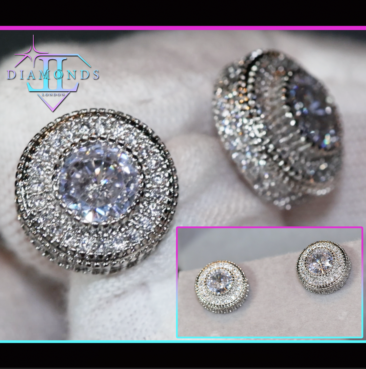Ear Studs | Diamond Ear Studs | Iced Out Ear Studs – Minx London