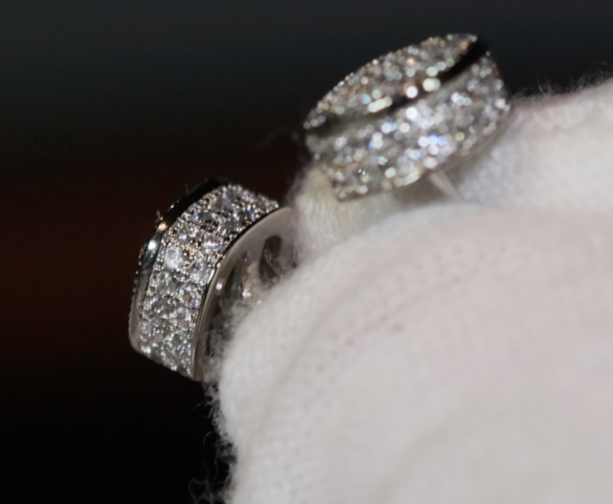Cube diamond ear studs | Mens diamond ear studs | Womens diamond ear s ...