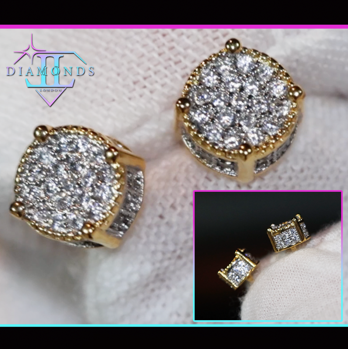 Ear Studs | Diamond Ear Studs | Womens Ear Studs | Iced Out Ear Studs ...