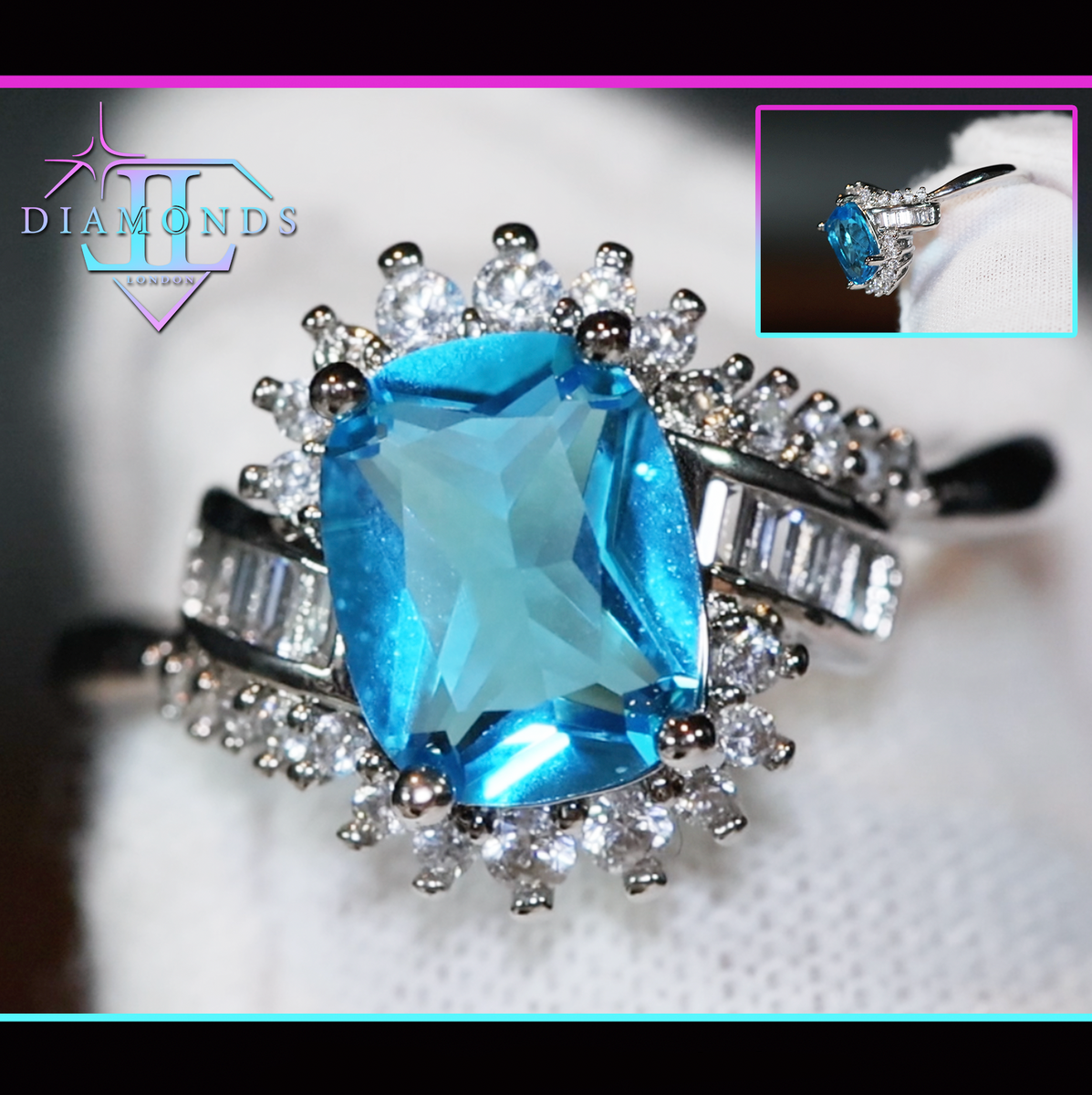 Aquamarine Ring | Blue Diamond Ring | Aquamarine Baguette Ring – Minx ...
