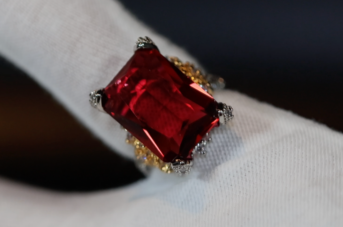 Red Gemstone Ring | Big Red Diamond Ring | Womens Big Diamond Ring ...