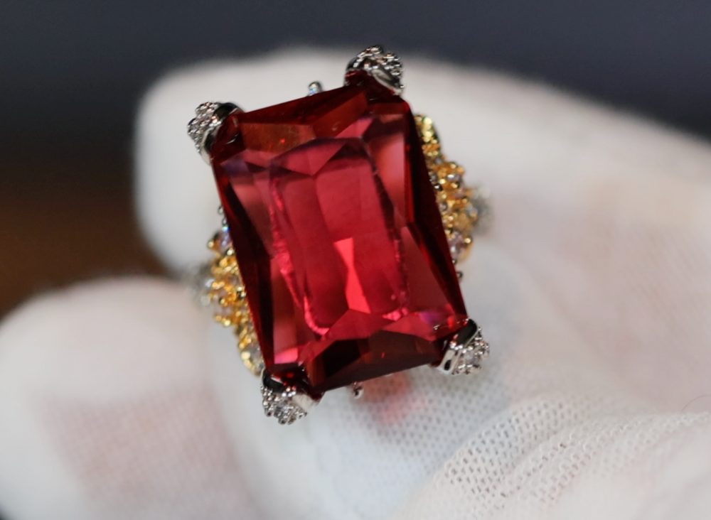 Red Gemstone Ring | Big Red Diamond Ring | Womens Big Diamond Ring ...