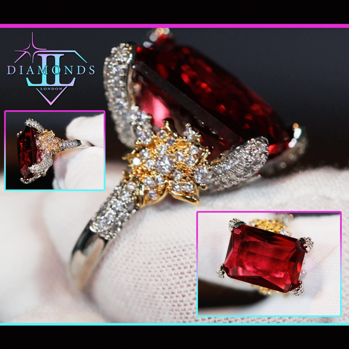 Red Gemstone Ring | Big Red Diamond Ring | Womens Big Diamond Ring ...