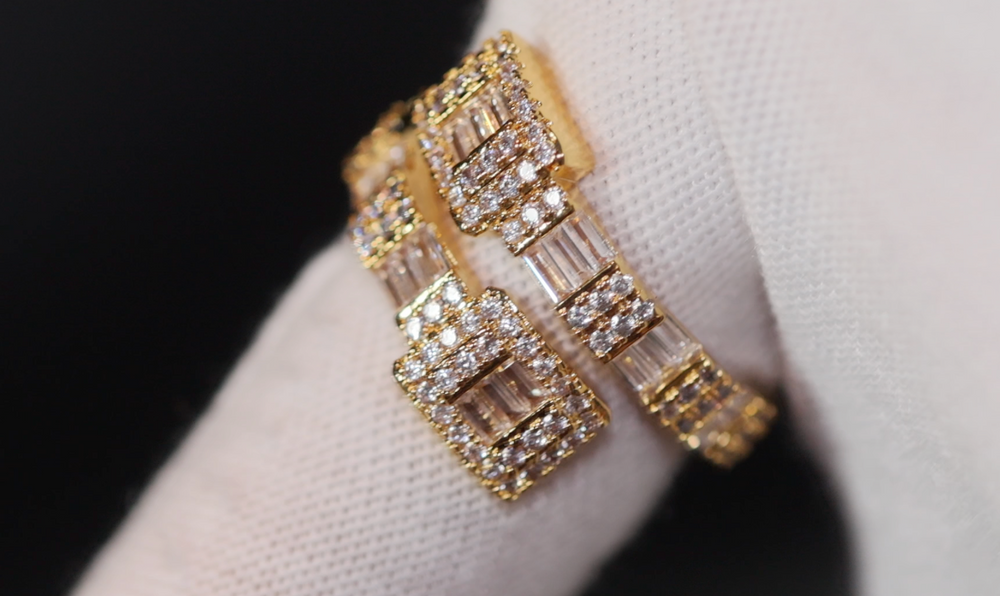 Iced Out Ring | Eternity Ring | Gold Iced Out Ring | Baguette Diamond ...