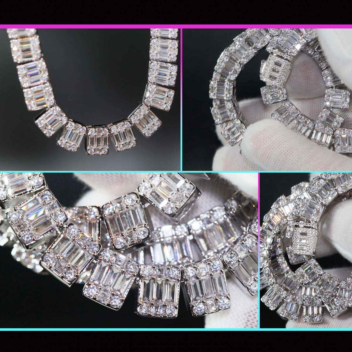 Iced Out Baguette Chain | Iced Out Bracelet | Baguette Tennis Chain ...