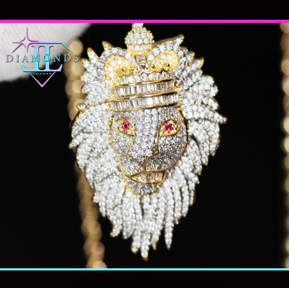 Diamond lion head pendant, iced out lion pendant – Minx London