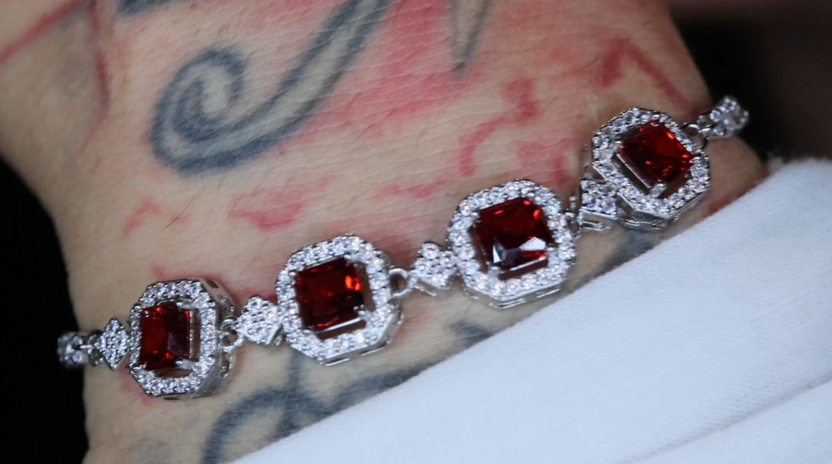 Womens Red Diamond Bracelet | Red Gemstone Bracelet – Minx London