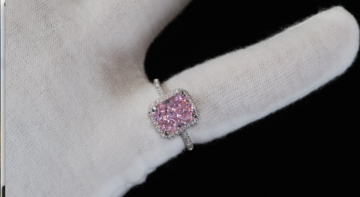 4.0ct Womens Big Pink Diamond Ring | 925 Silver Pink Diamond Ring ...