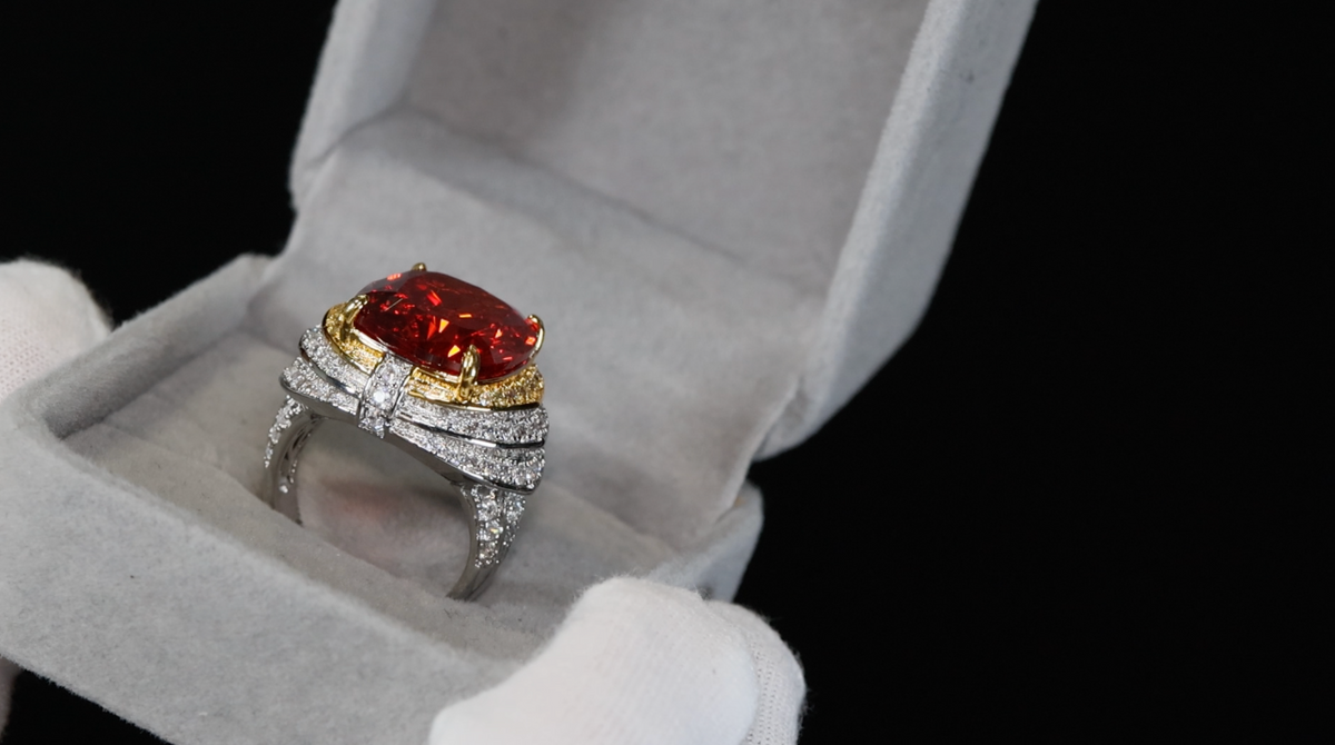 Big Red Diamond Ring | Mens Red Diamond Ring | Red Iced Out Ring – Minx ...
