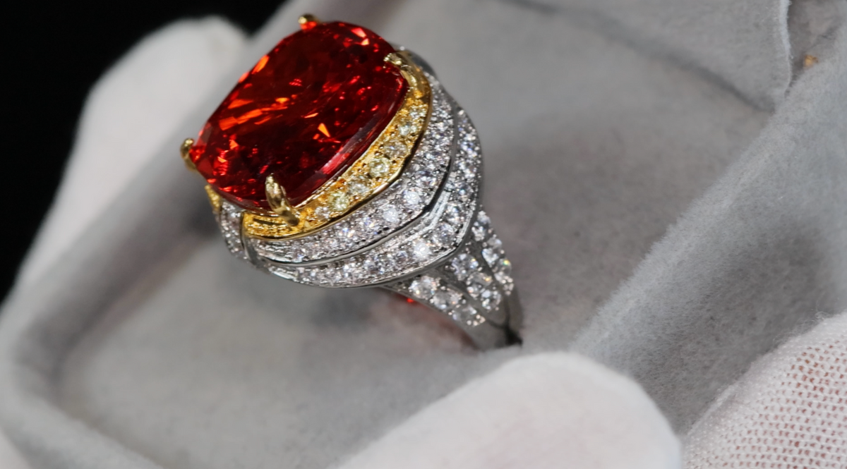 Big Red Diamond Ring | Mens Red Diamond Ring | Red Iced Out Ring – Minx ...