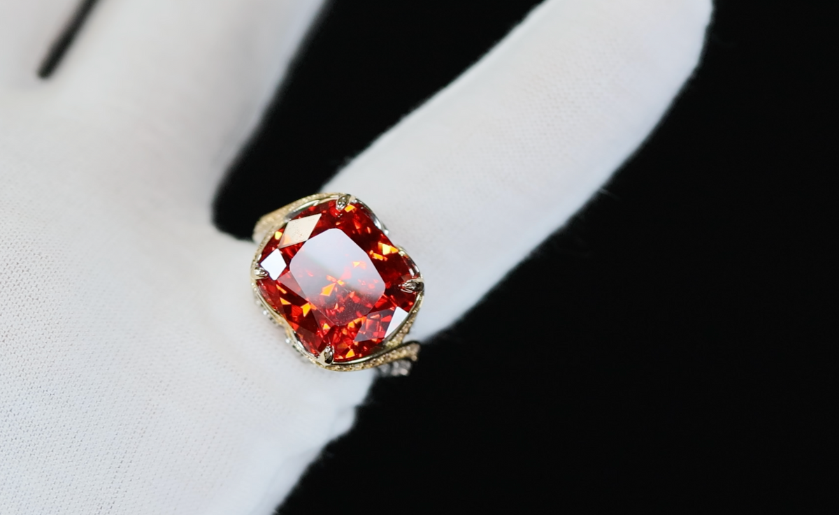 Big Red Diamond Ring | Mens Red Diamond Ring | Red Iced Out Ring – Minx ...