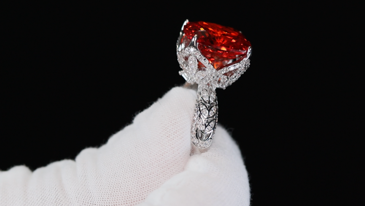 Big Red Diamond Ring | Womens Red Diamond Ring – Minx London
