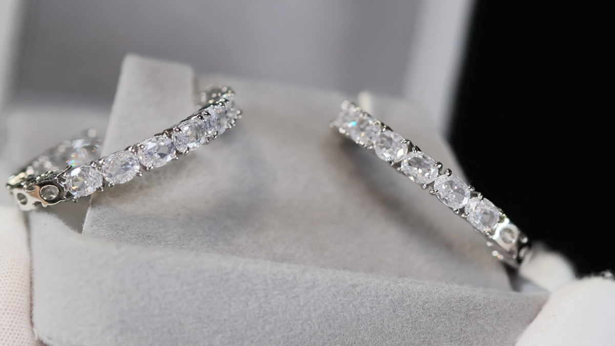 Big diamond hoop earrings | Womens silver diamond hoop earrings – Minx ...