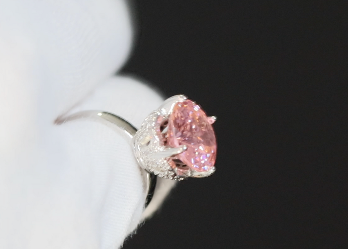 Big Pink Diamond Ring | Pink Diamond Engagement Ring – Minx London
