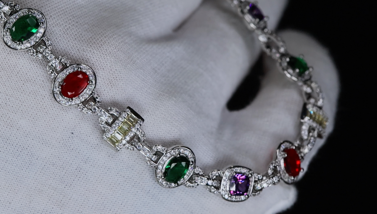 Rainbow Diamond Chain | Rainbow Necklace | Coloured Diamond Chain ...
