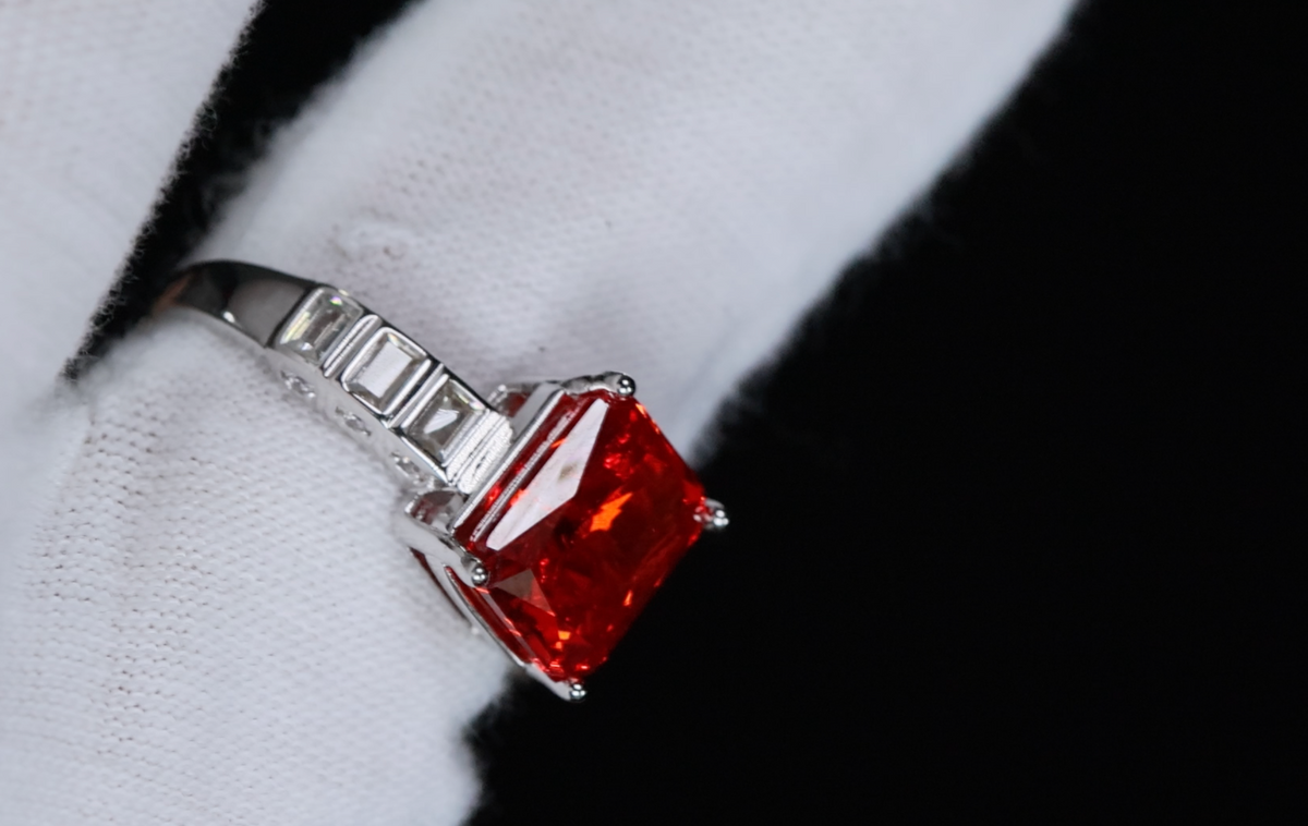 Red Diamond Engagement Ring | Red Crushed Ice Diamond Ring – Minx London