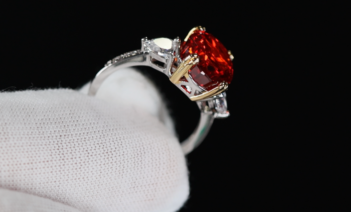 Red Diamond Ring | Red Oval Diamond Ring – Minx London