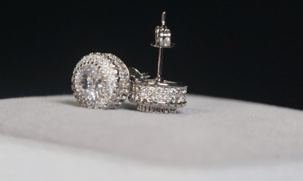 Iced Out Ear Studs | Hip Hop Diamond Ear Studs | Ear Studs – Minx London