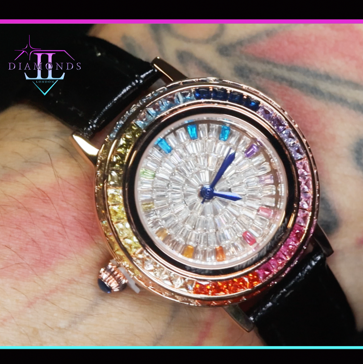 Rainbow Diamond Watch | Womens Rainbow Diamond Watch – Minx London
