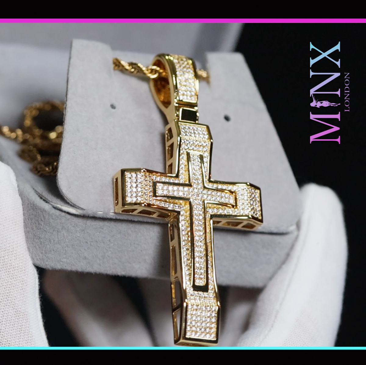 Big Gold Diamond Cross Pendant | Gold Hip Hop Cross | Gold Iced Cross ...
