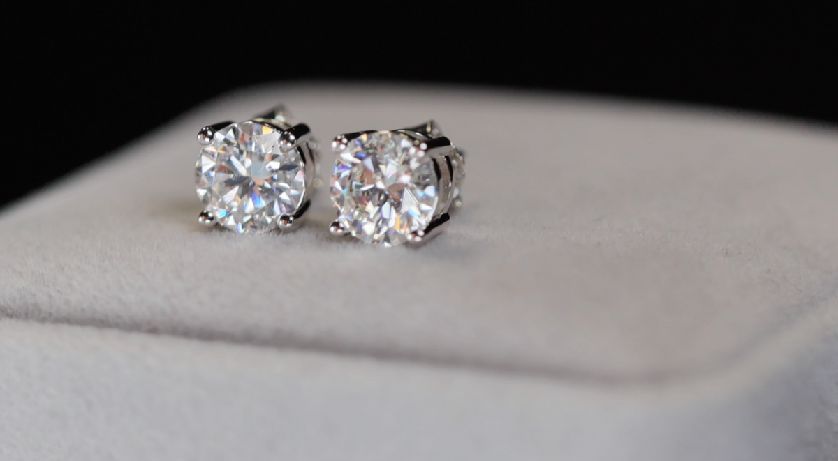 4.0ct Moissanite Diamond Ear Studs | Moissanite Diamond Earrings – Minx ...