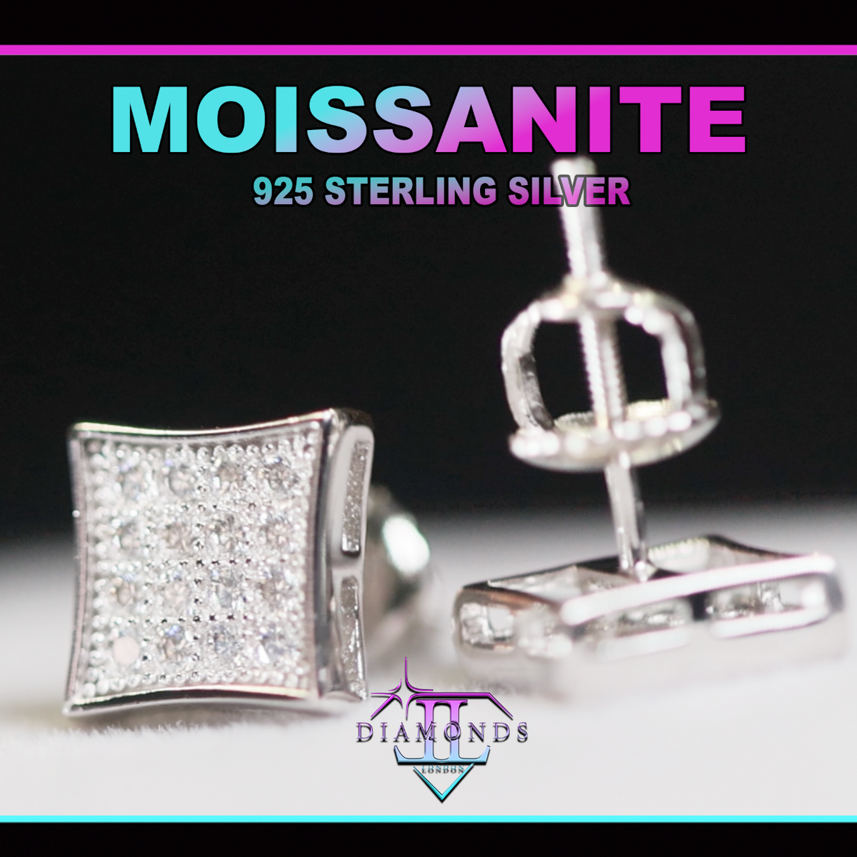 Mens Moissanite Diamond Ear Studs | Moissanite Hip Hop Ear Studs – Minx ...