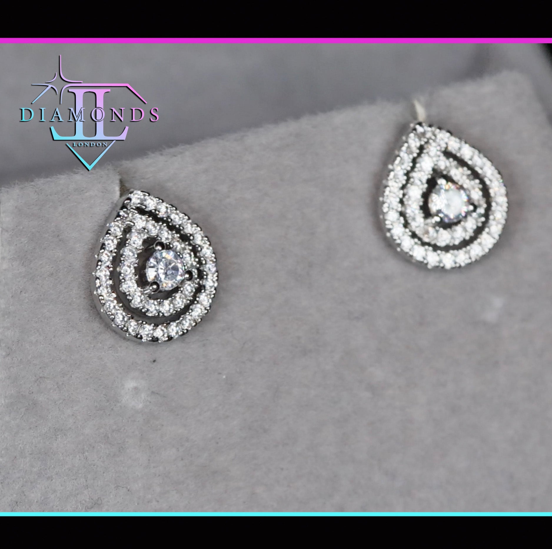 Womens Diamond Earrings Studs | Pear Cut Diamond Ear Studs – Minx London
