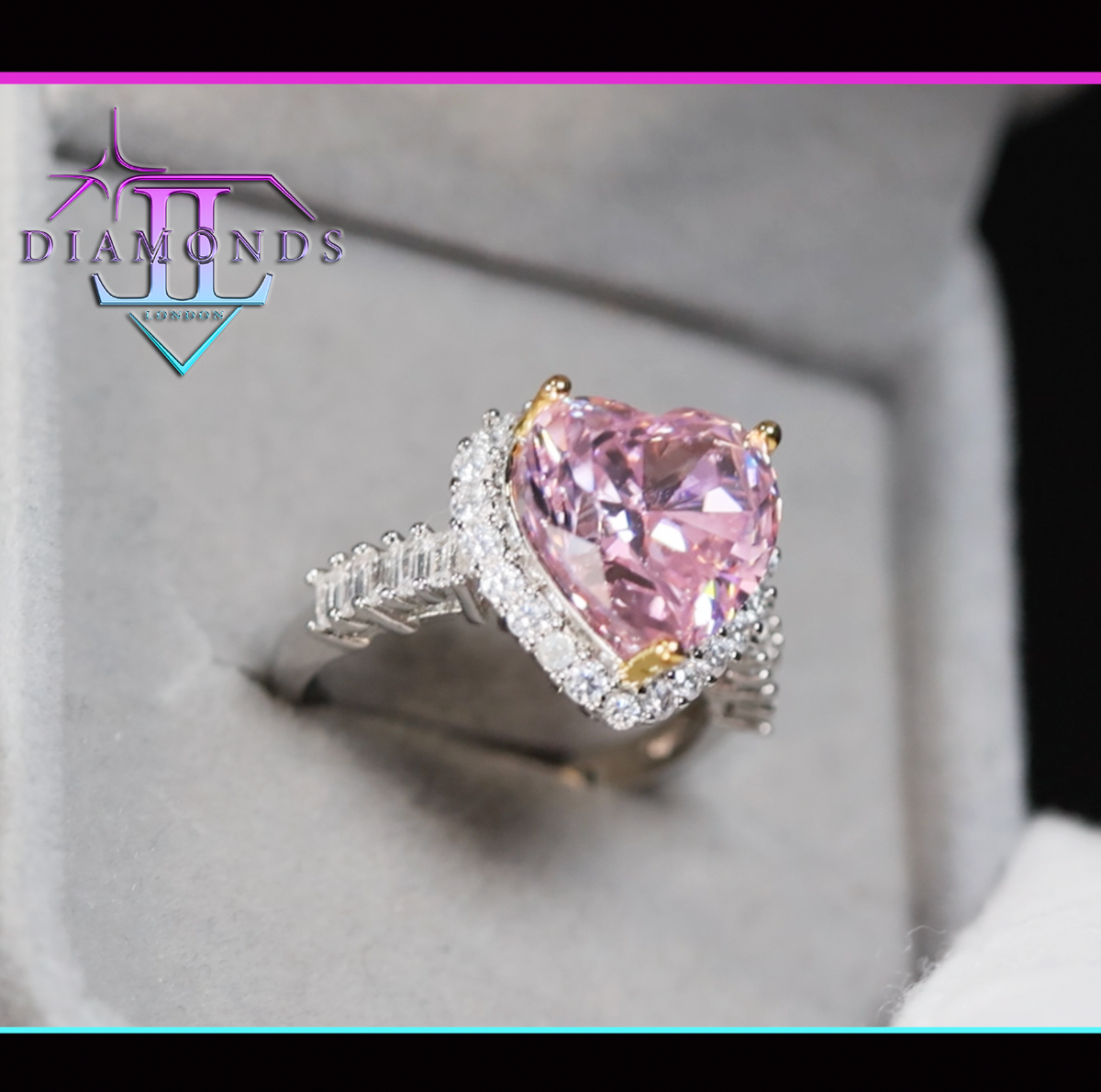Pink Diamond Ring | Pink Diamond Heart Ring – Minx London