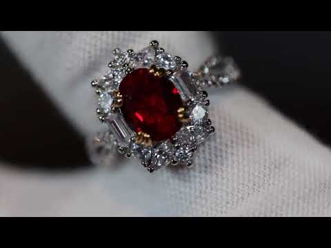 Red oval diamond engagement ring | Womens Red Diamond Ring – Minx London
