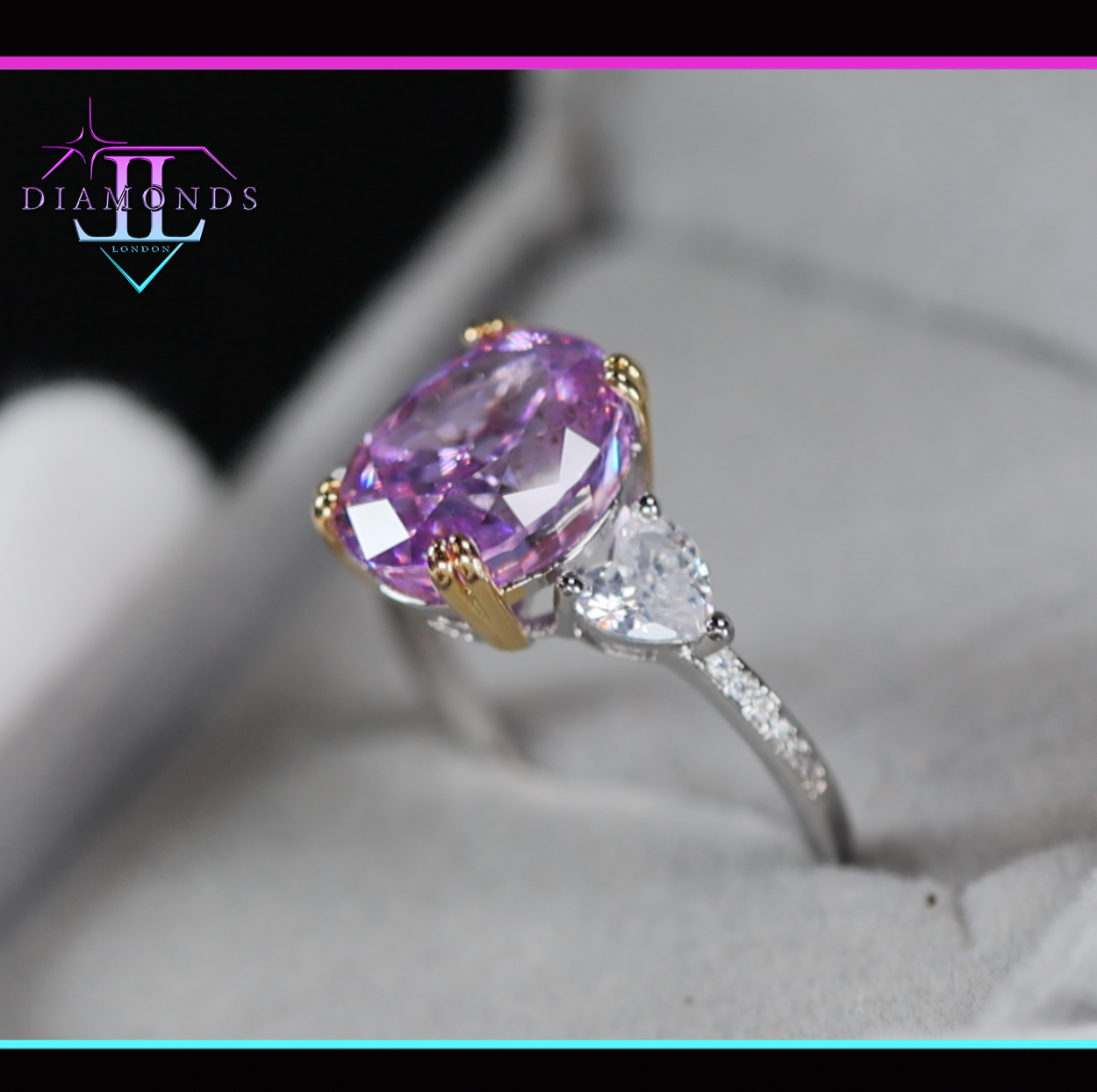 Purple Diamond Engagement Ring | Purple Oval Diamond Ring – Minx London