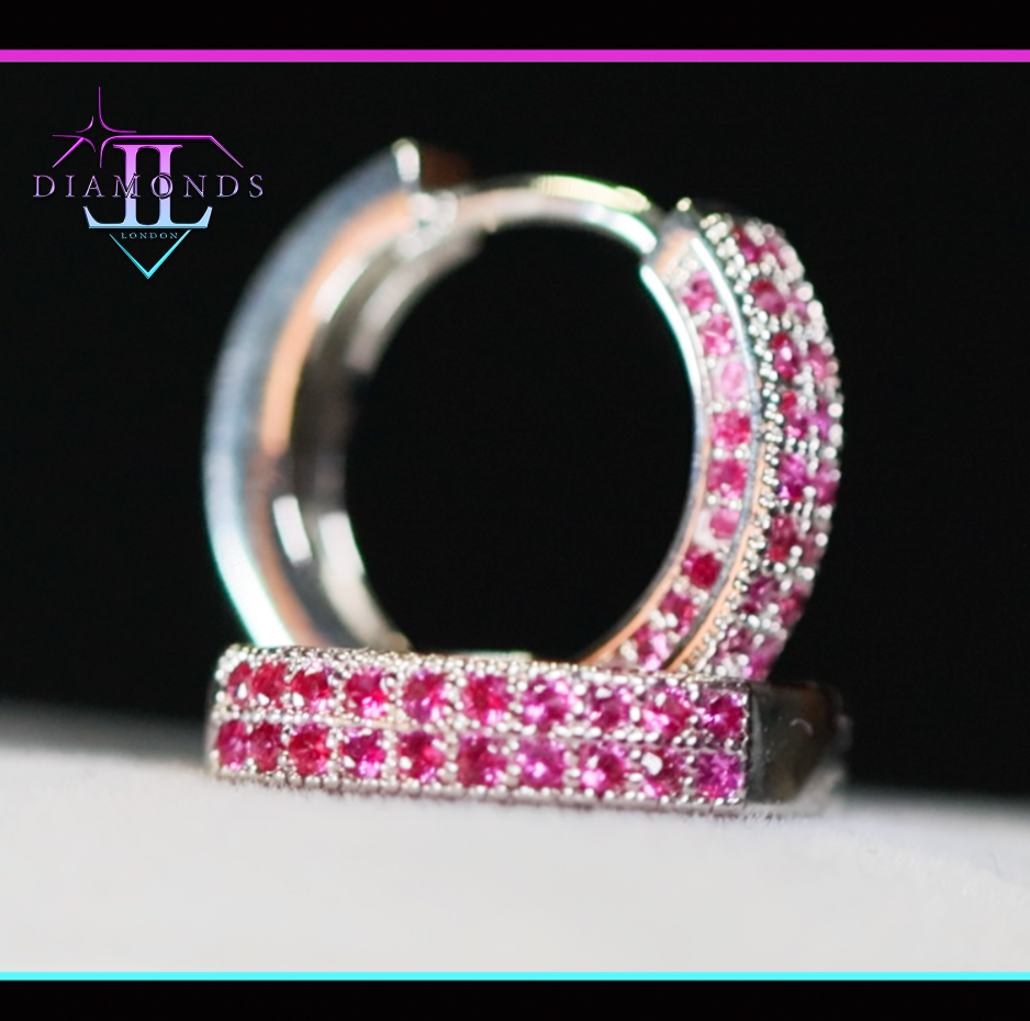 Mens Red Diamond Hoop Earrings | Womens Ruby Hoop Earrings – Minx London