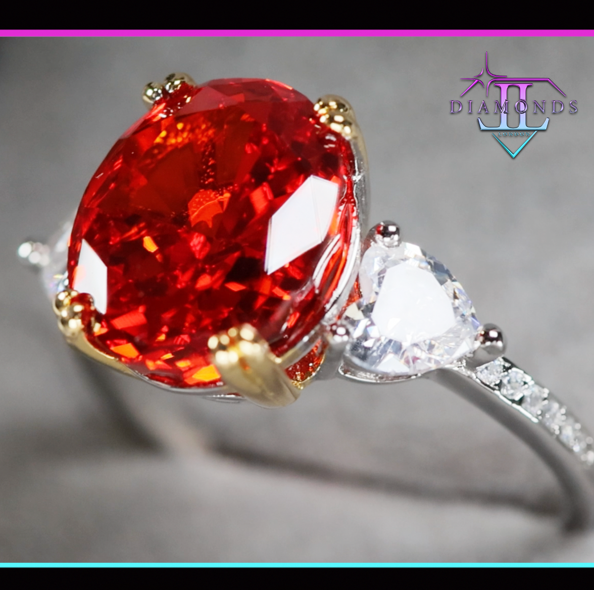 Red Diamond Ring | Red Oval Diamond Ring – Minx London