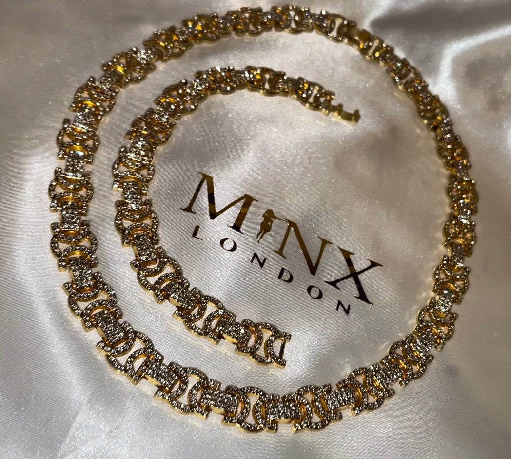 Gold Iced Out Chain | Iced Out Bracelet – Minx London