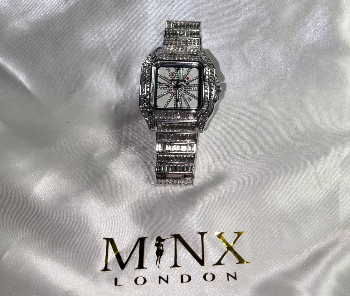 Iced Out Watch | Mens Iced Out Watch | Baguette Watch – Minx London