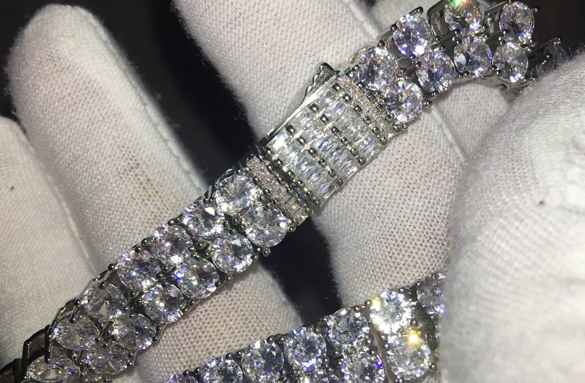 Tennis Chain | 2 Row Tennis Chain | Tennis Necklace | Mens Tennis Chai ...