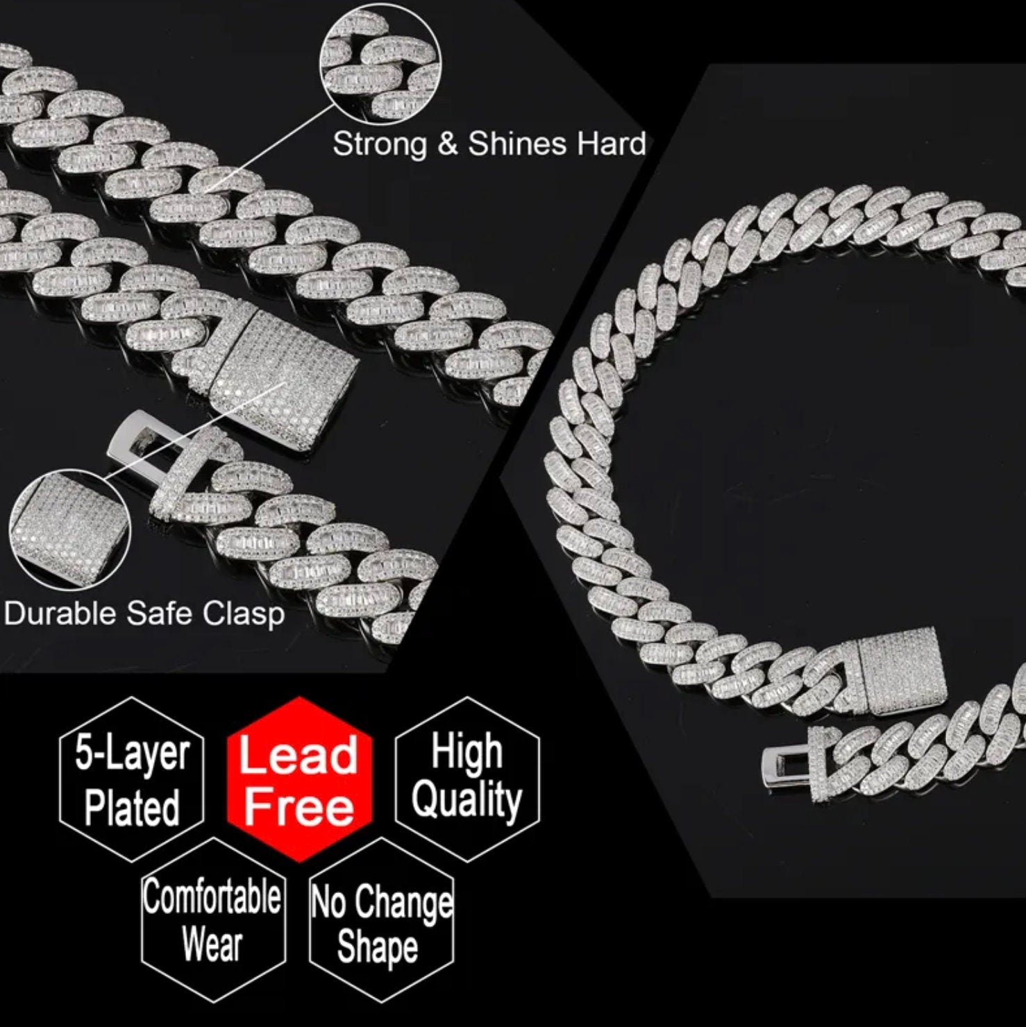 Iced Out Chain | Gold Iced Out Chain | Iced Out Necklace | Iced Out Br ...