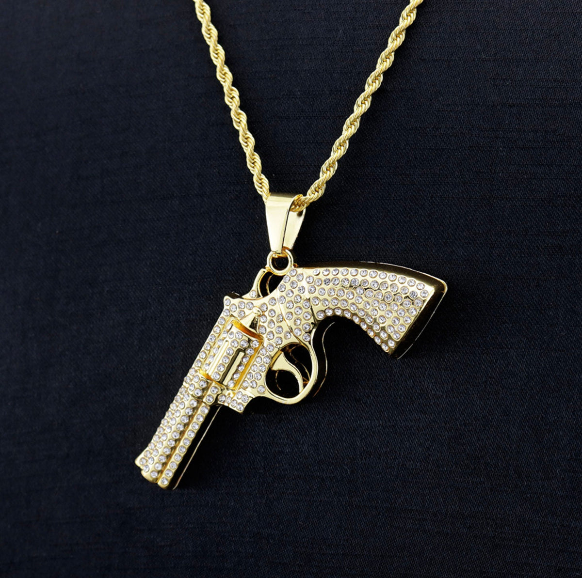 Gun Pendant | Iced Out Gun Pendant | Diamond Gun Pendant | Iced Pendan ...